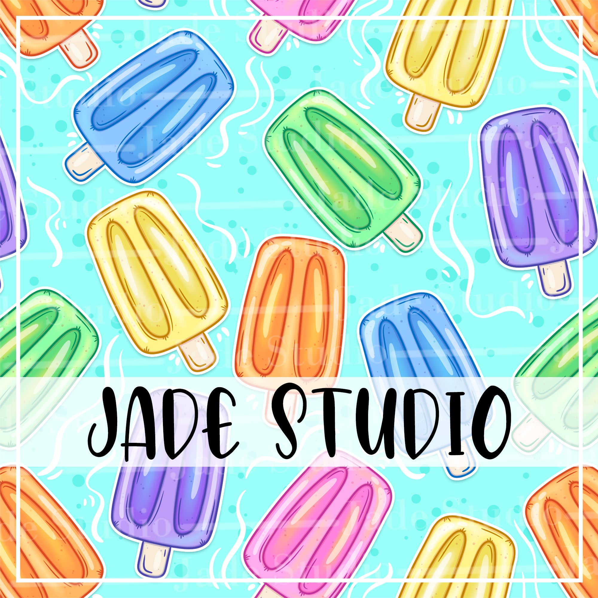 Rainbow Popsicle Floaties Seamless Pattern – Jade Studio by Charise