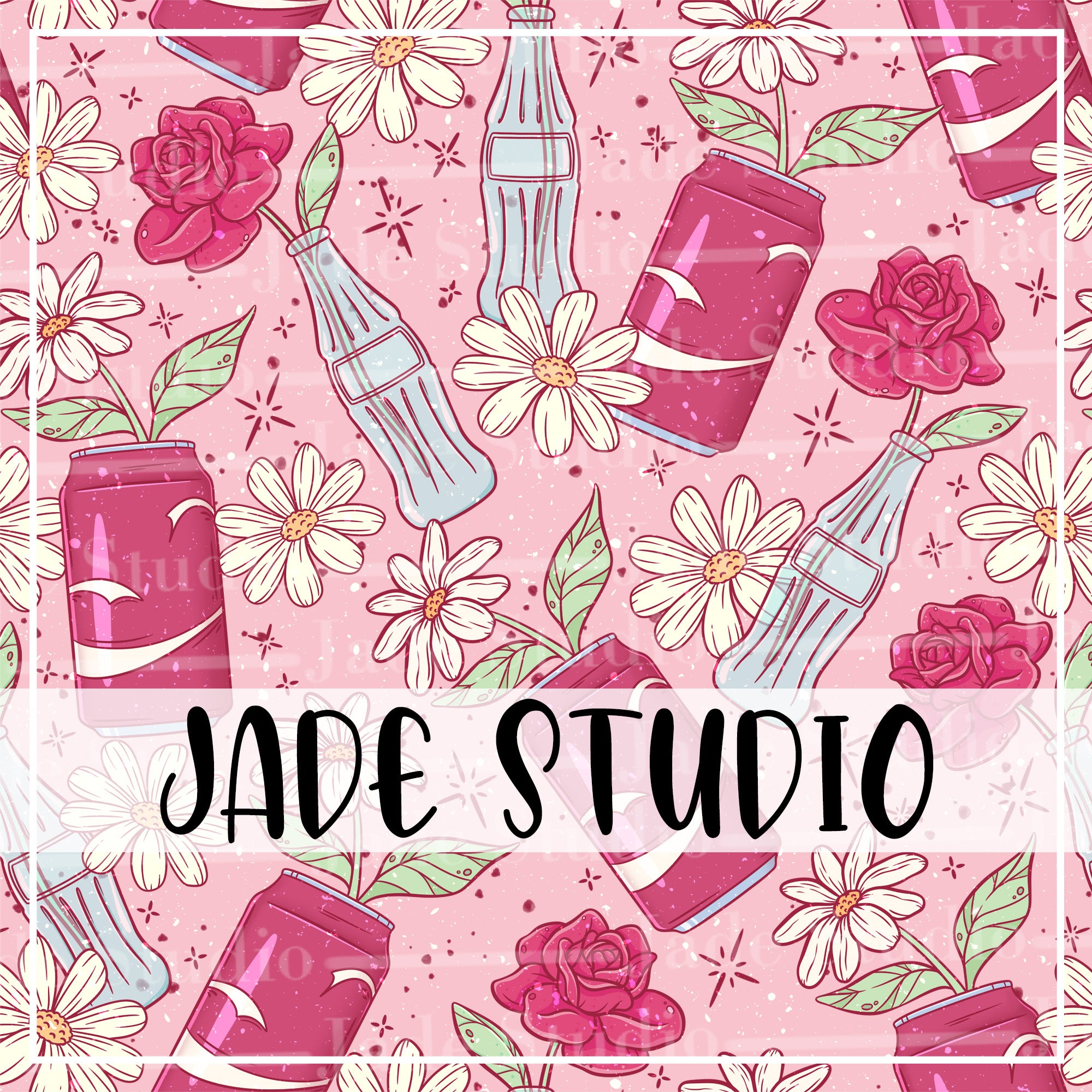 Soda Flowers Seamless Pattern – Jade Studio by Charise
