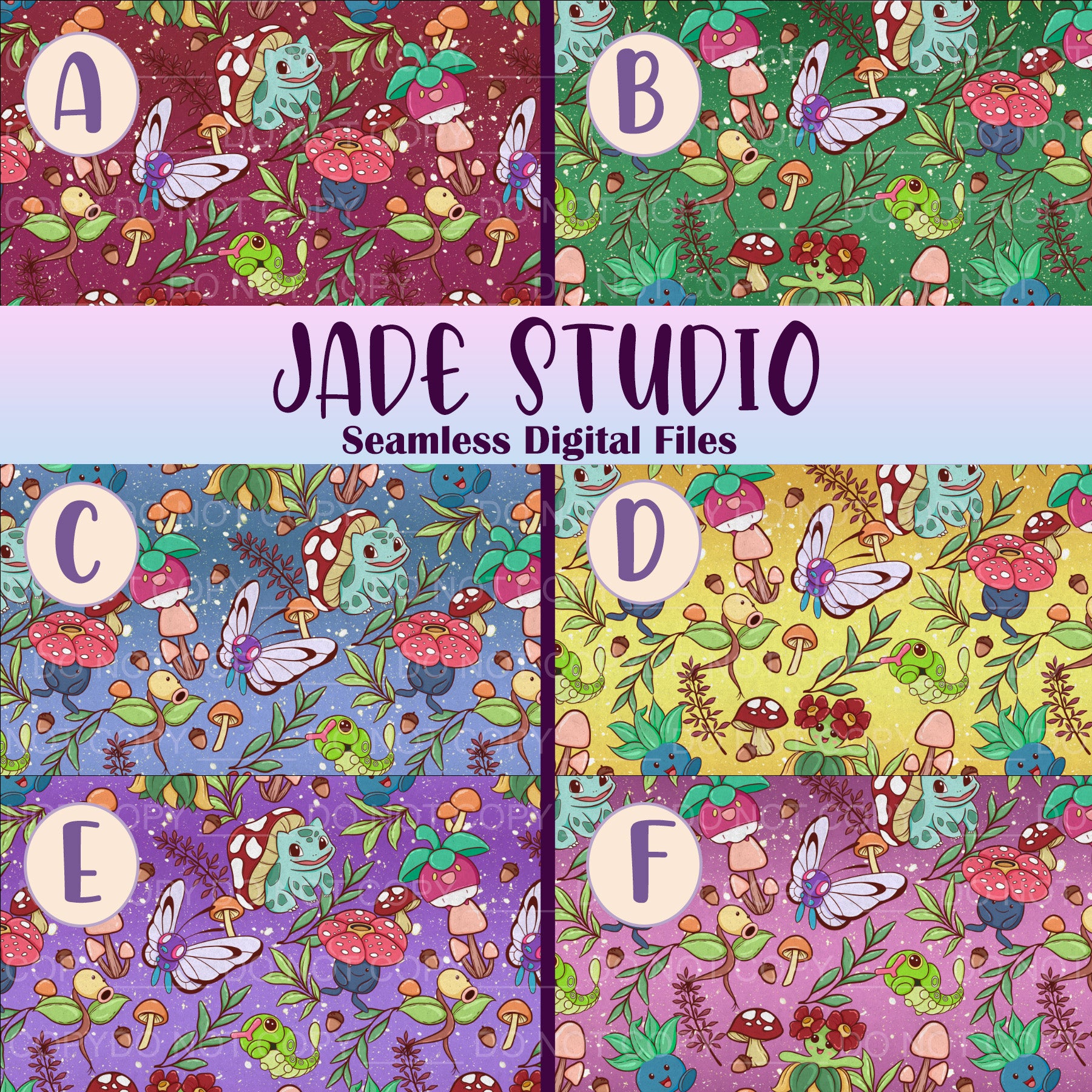 Cottagecore Poke Characters Seamless File – Jade Studio by Charise