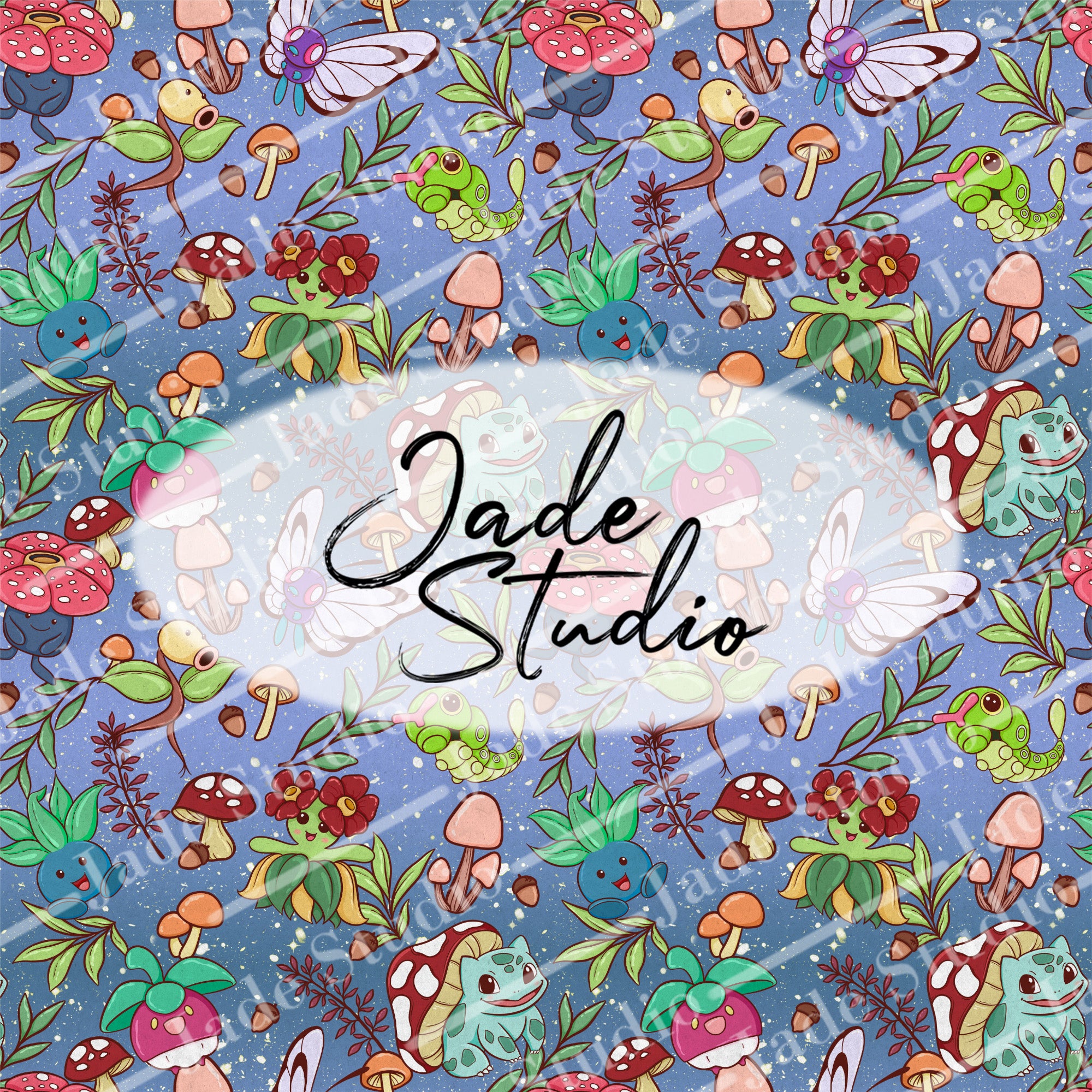 Cottagecore Poke Characters Seamless File – Jade Studio by Charise