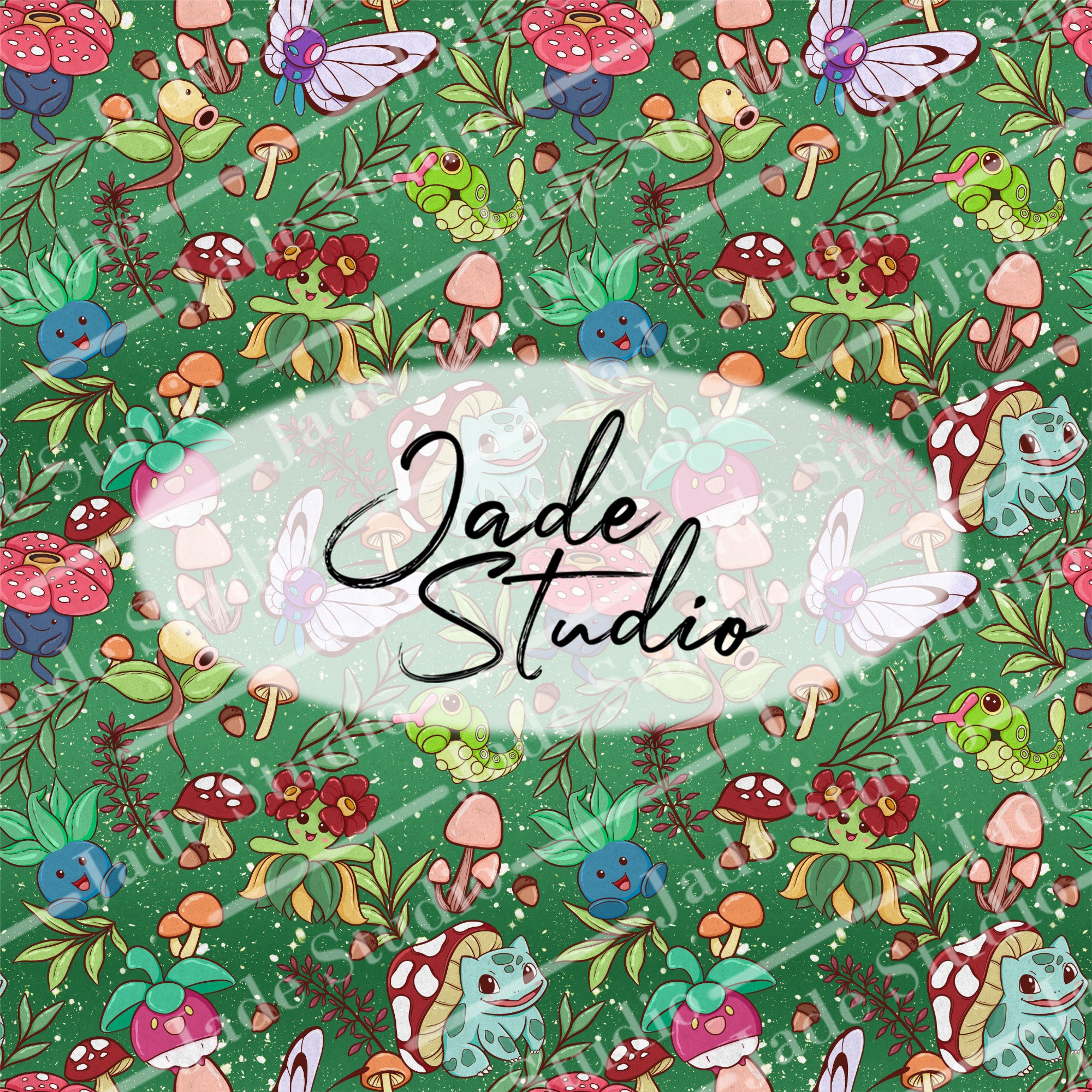 Cottagecore Poke Characters Seamless File – Jade Studio by Charise