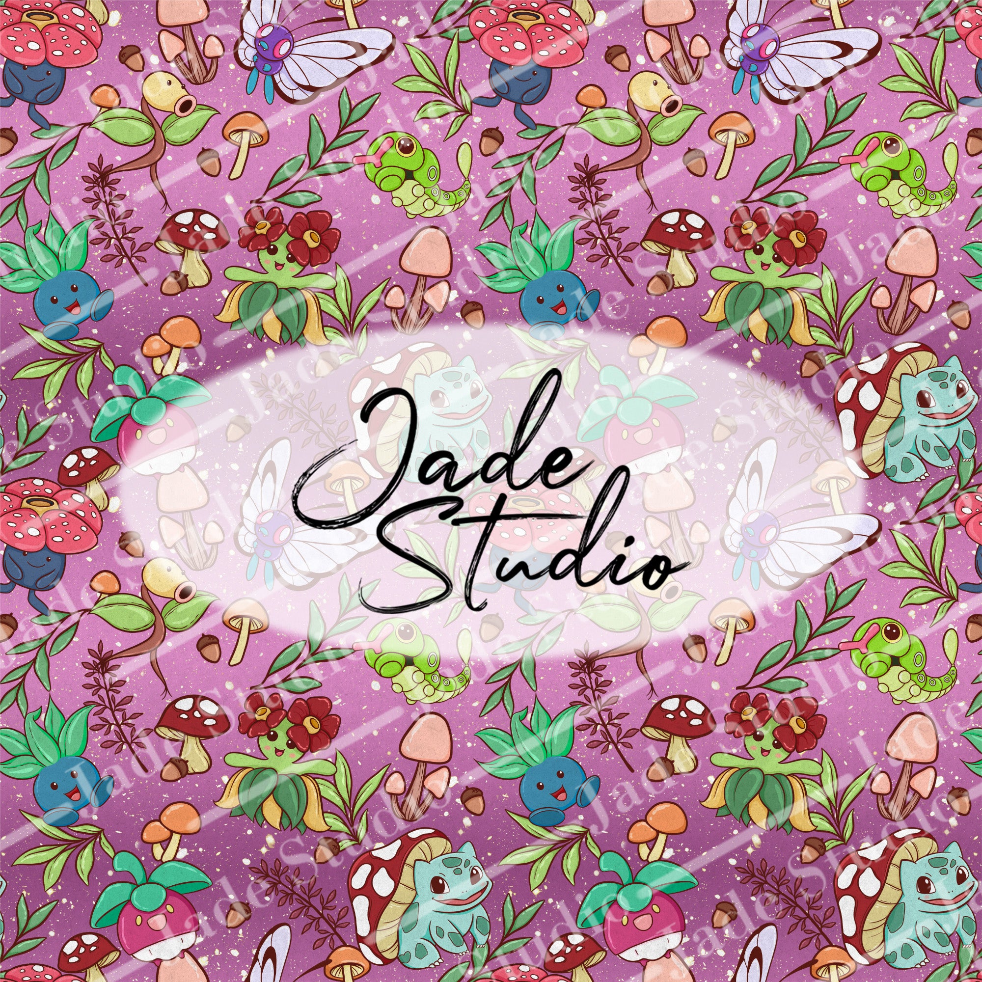 Cottagecore Poke Characters Seamless File – Jade Studio by Charise