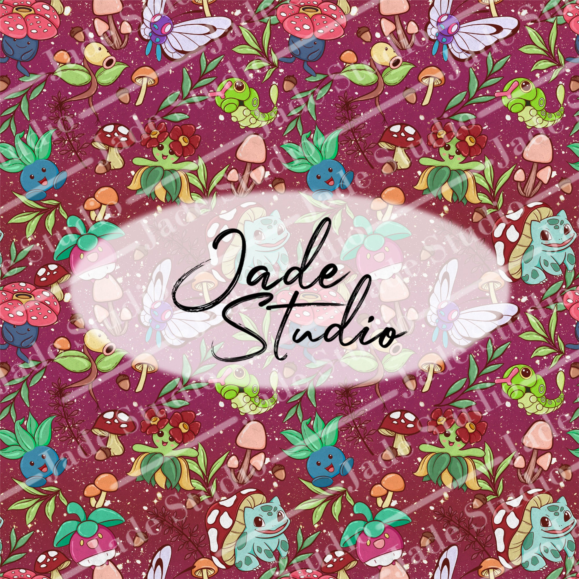 Cottagecore Poke Characters Seamless File – Jade Studio by Charise