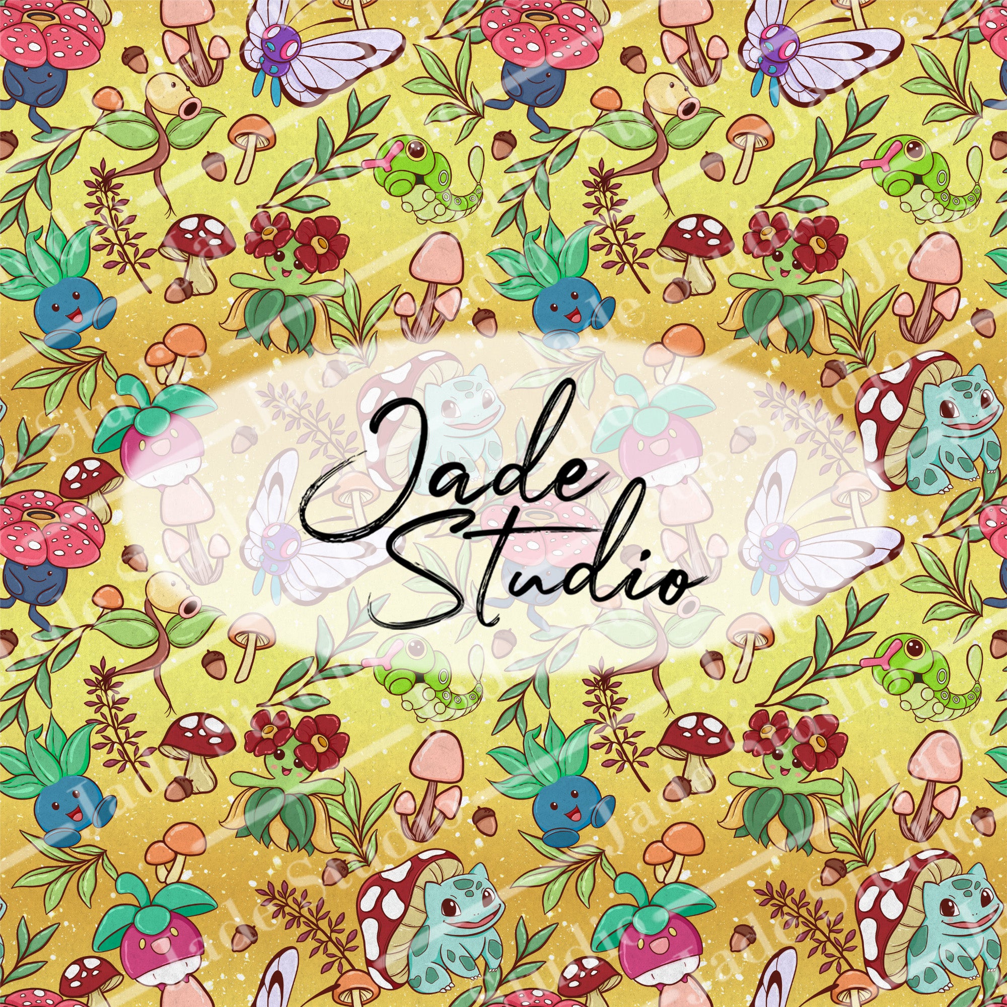 Cottagecore Poke Characters Seamless File – Jade Studio by Charise